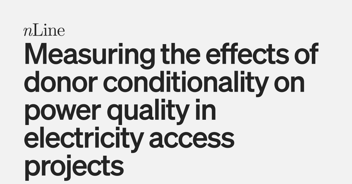 Measuring the effects of donor conditionality on power quality in ...